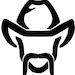 Cowboy Hat Handlebar Mustache Decal - Mens Decal - County Decal ...