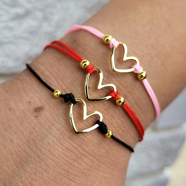 Red Heart Bracelet - Etsy