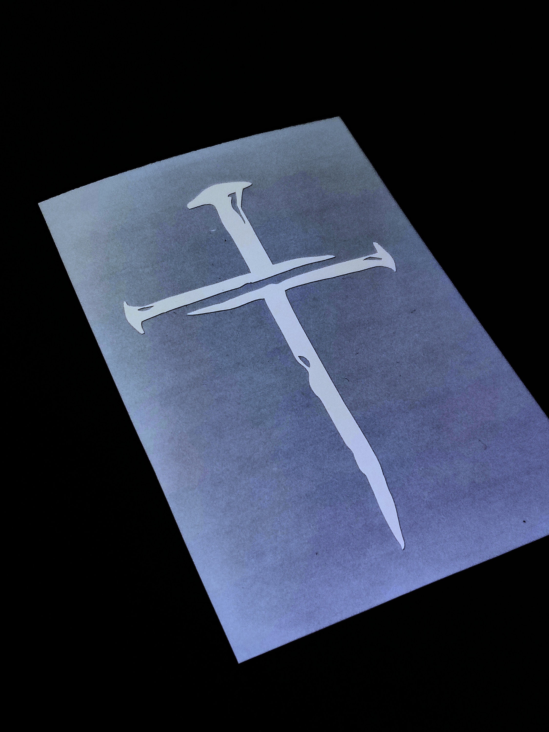 Three Nail Cross Decal Three Nail Cross Decal Stickers - Etsy