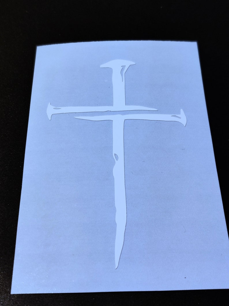 Three Nail Cross Decal Three Nail Cross Decal Stickers | Etsy