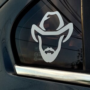 Cowboy Hat With Beard Decal - Men's Decal - County Decal - Cowboy Decal ...
