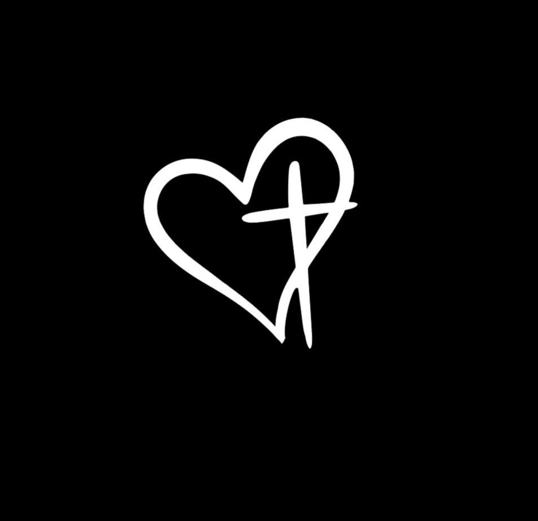 Cross Heart Decal - Religious Decal - Cross Heart Christian Decal ...