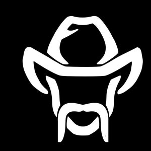 Cowboy Hat Handlebar Mustache Decal - Mens Decal - County Decal ...