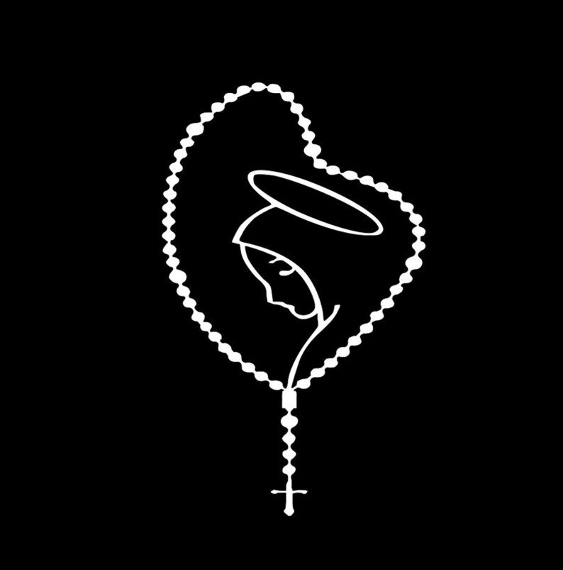 Rosary Decal - Religious Decal - Car Decal - Laptop Decal - Catholic ...