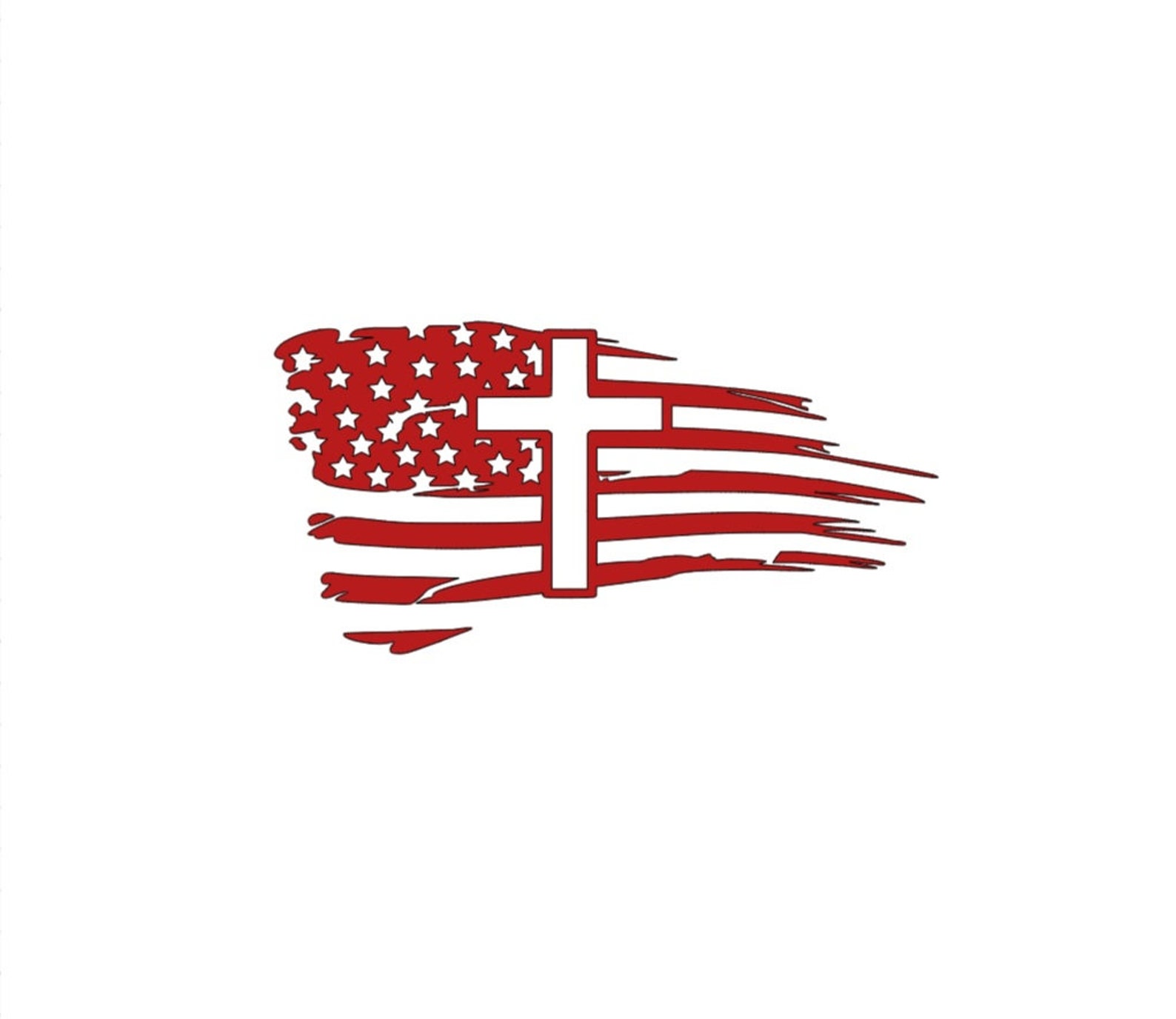 American Flag Decal Cross Decal American Flag With Cross - Etsy