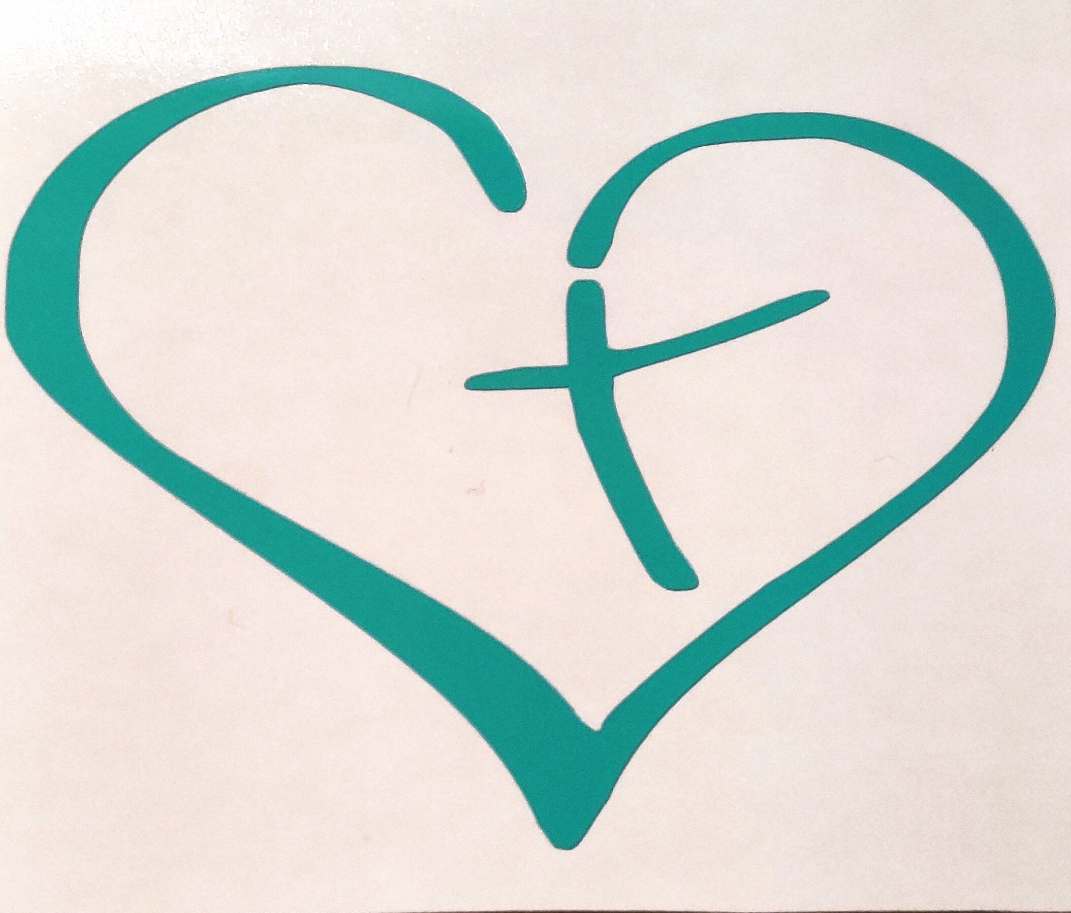 Heart With Cross Decal Car Decal Catholic Decal Heart - Etsy