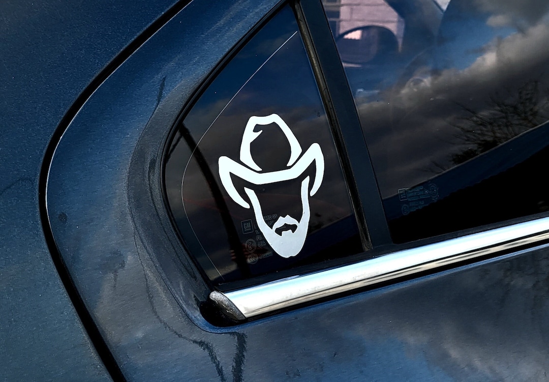 Cowboy Hat With Beard Decal - Men's Decal - County Decal - Cowboy Decal ...