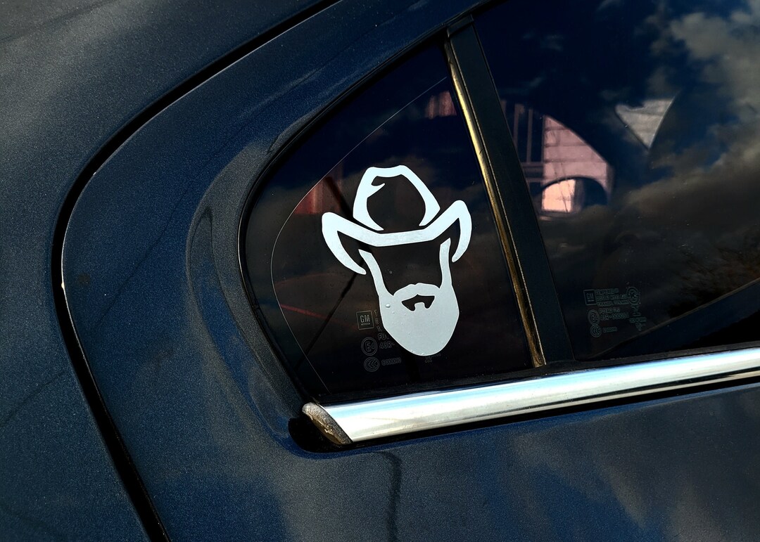 Cowboy Hat With Big Beard Decal - Men's Decal - County Decal - Cowboy ...
