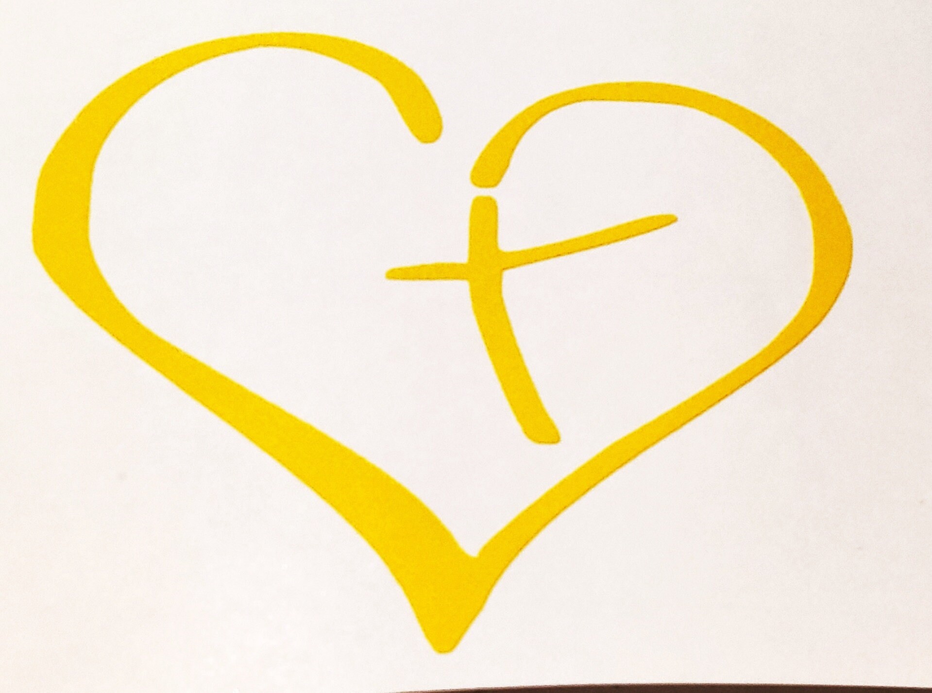 Heart With Cross Decal Car Decal Catholic Decal Heart - Etsy