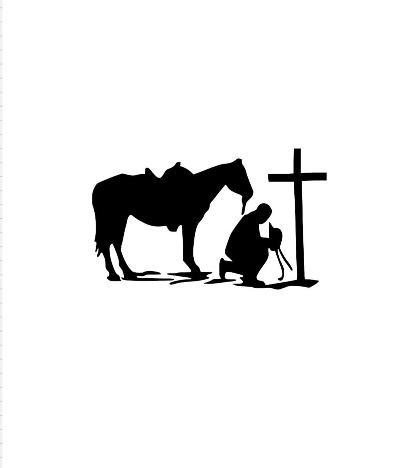 Kneeling Cowboy - Praying Cowboy Decal - Cowboy Sticker - Cross Decal ...