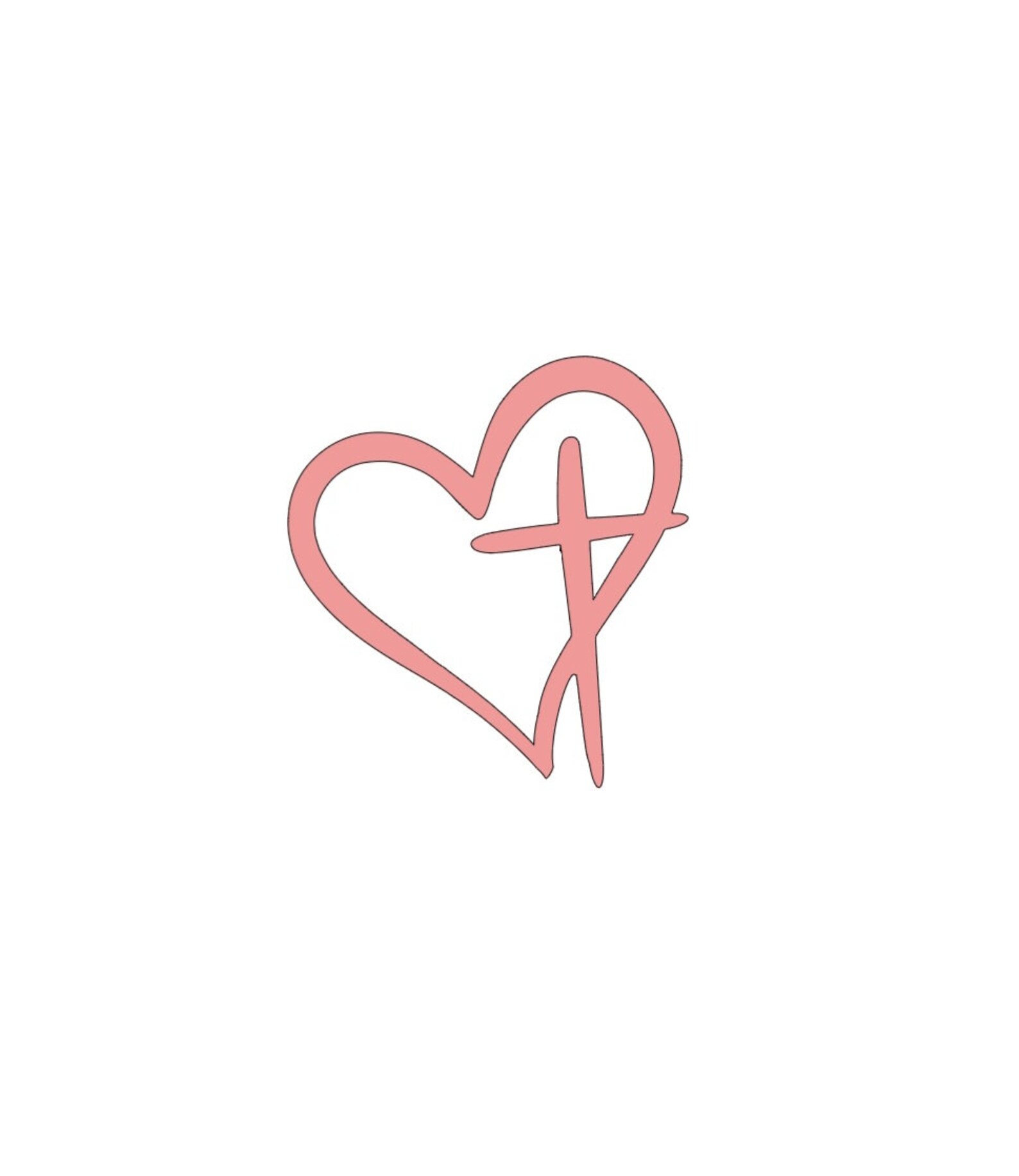 Cross Heart Decal - Religious Decal - Cross Heart Christian Decal ...