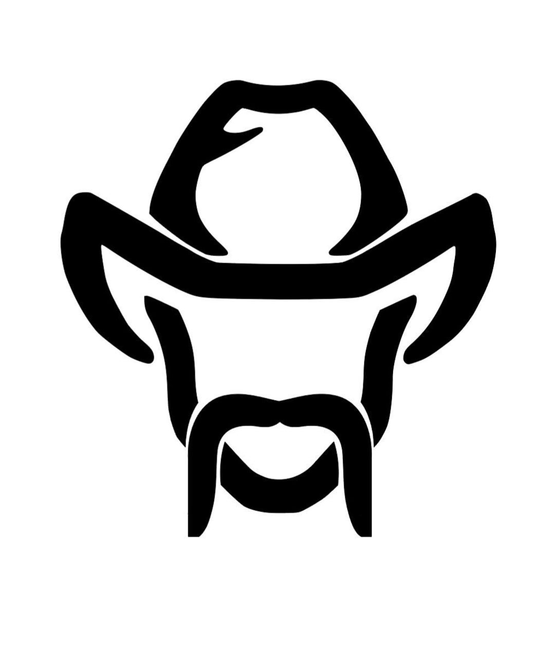 Cowboy Hat Handlebar Mustache Decal - Mens Decal - County Decal ...