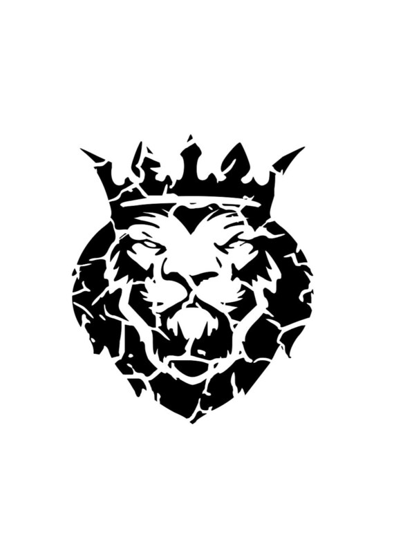 Lion Decal Distressed Decal Lion King Sticker Crown - Etsy