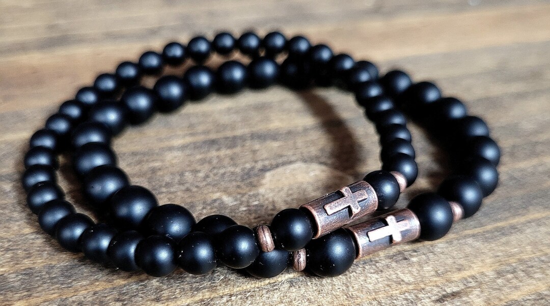 Matte Black Onyx Bracelet - Matte Black Bracelet - Natural Gemstone ...