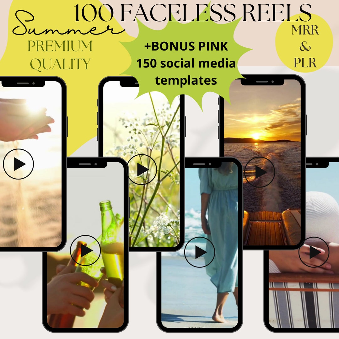 Summer Reels 100 Faceless Premium Quality for Social Media Sunny Bundle ...