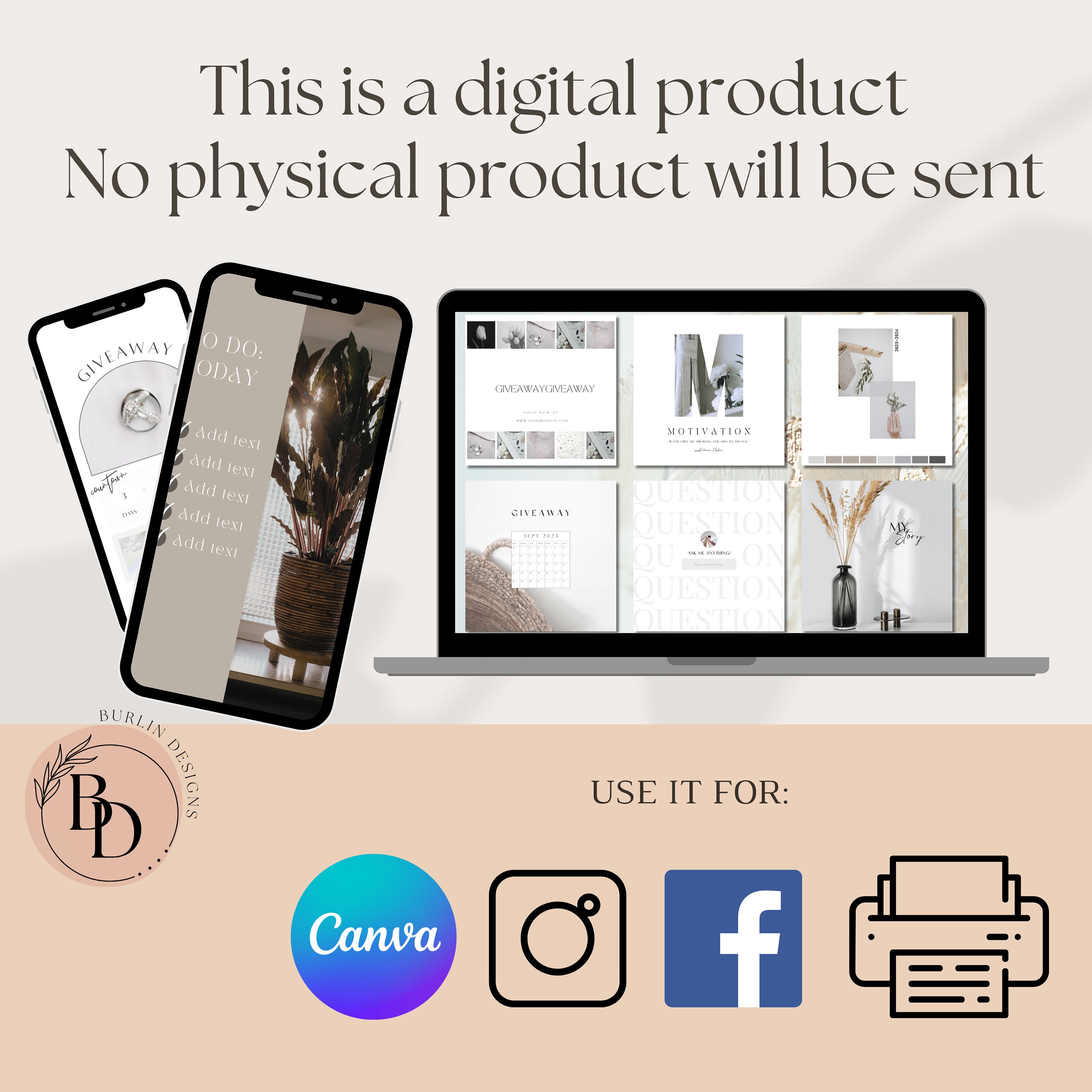Faceless Templates for Social Media White & Black 1400 Faceless Canva ...