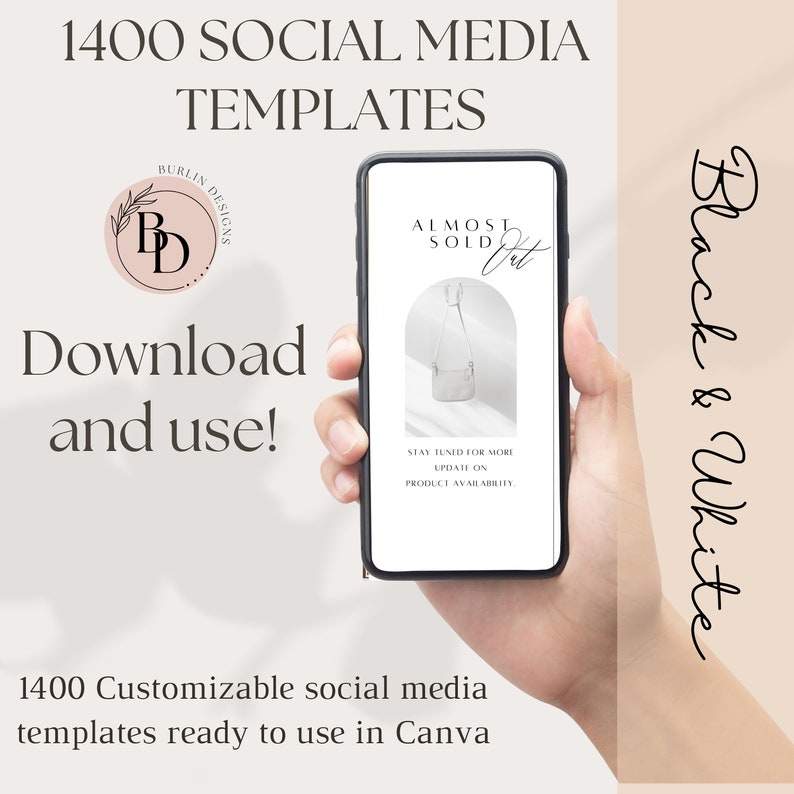 Faceless Templates for Social Media White & Black 1400 Faceless Canva ...