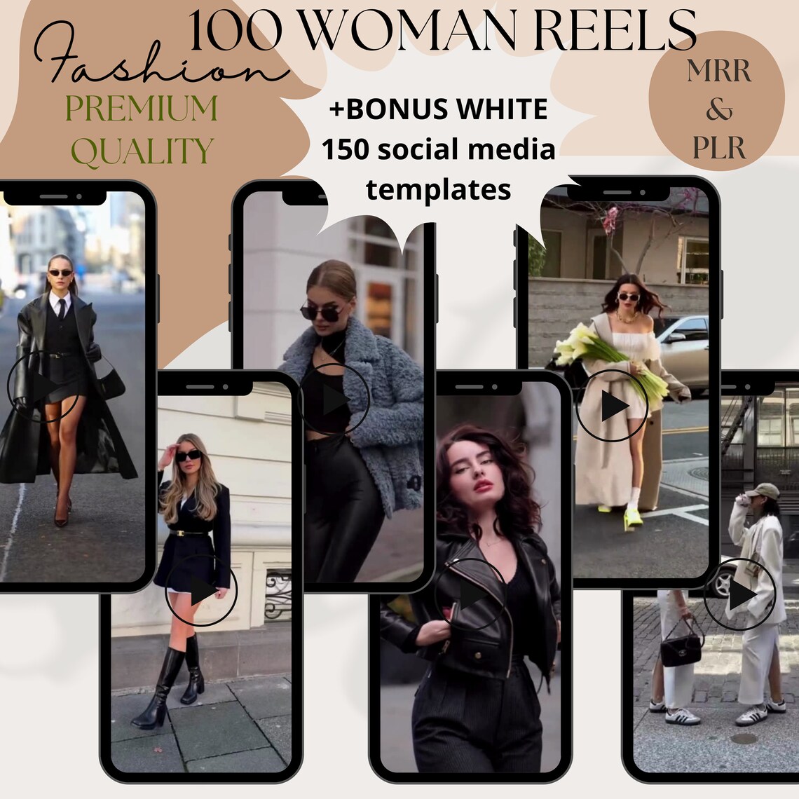 Woman Reels 100 Premium Quality Videos for Social Media Fashion Canva ...