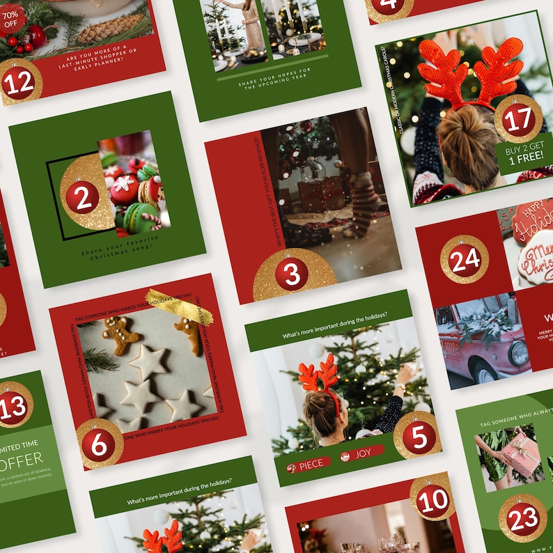 Christmas Advent Calendar Templates for Social Media. PLR MRR ...