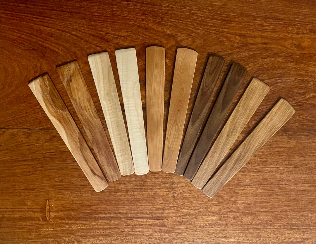 Handmade Wooden Spatula/scraper in Walnut, Oak, Hickory, Curly Maple ...