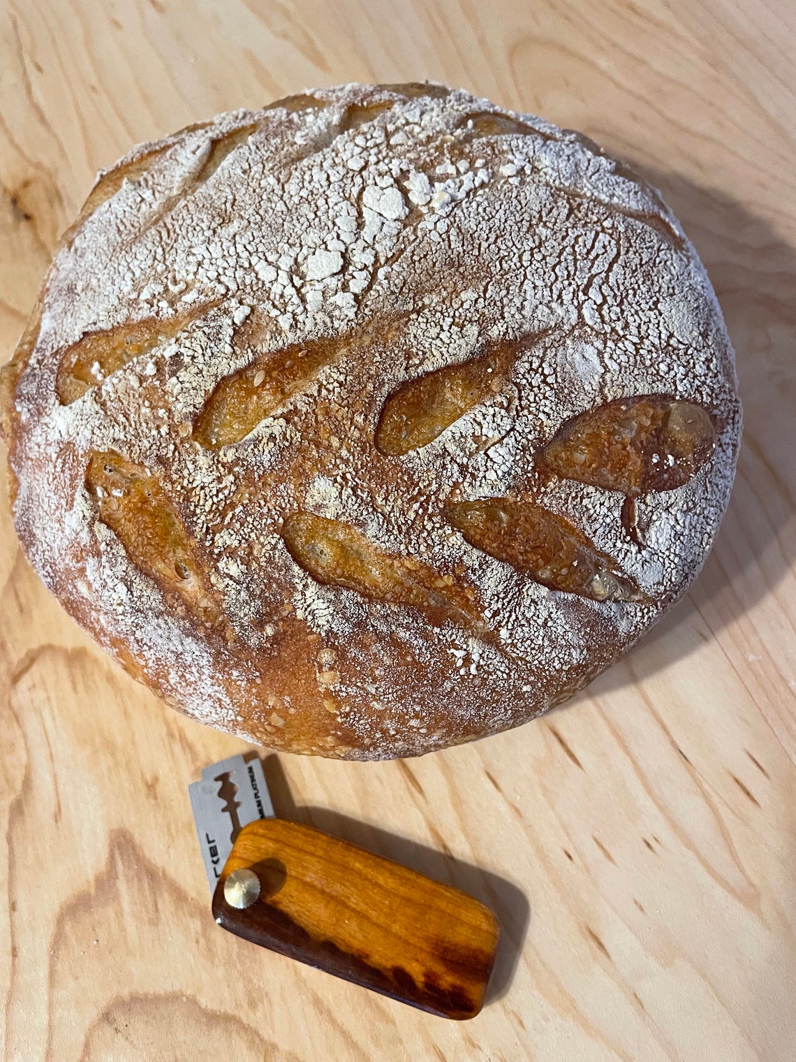 Handmade Wooden Sourdough Bread Dough Scoring Lame, Figured Oak - Etsy