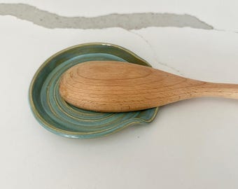 Handmade Ceramic Spoon Rest | Rustic Kitchen Accessory | Pottery Spoon ...