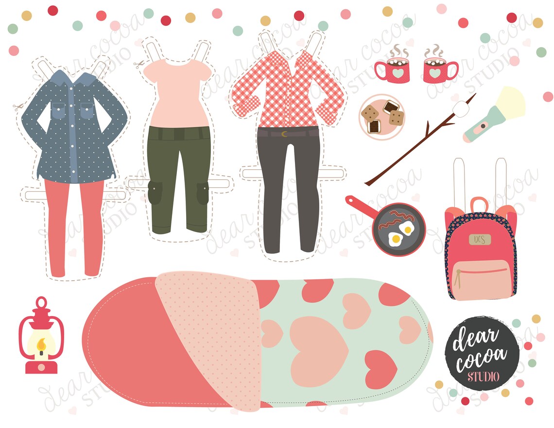 Printable Paper Doll - Maya - Camping Paper Doll - Digital Download - Etsy