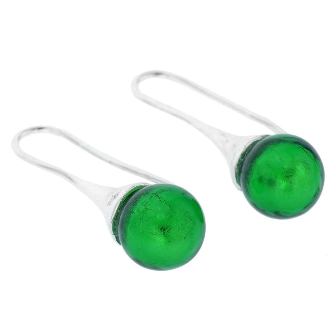 Glassofvenice Murano Glass Drop Earrings Emerald Green - Etsy