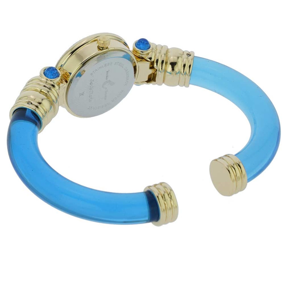 Glassofvenice Murano Glass Millefiori Bangle Watch Blue Gold - Etsy