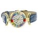 Glassofvenice Murano Glass Millefiori Watch With Leather Band Blue ...