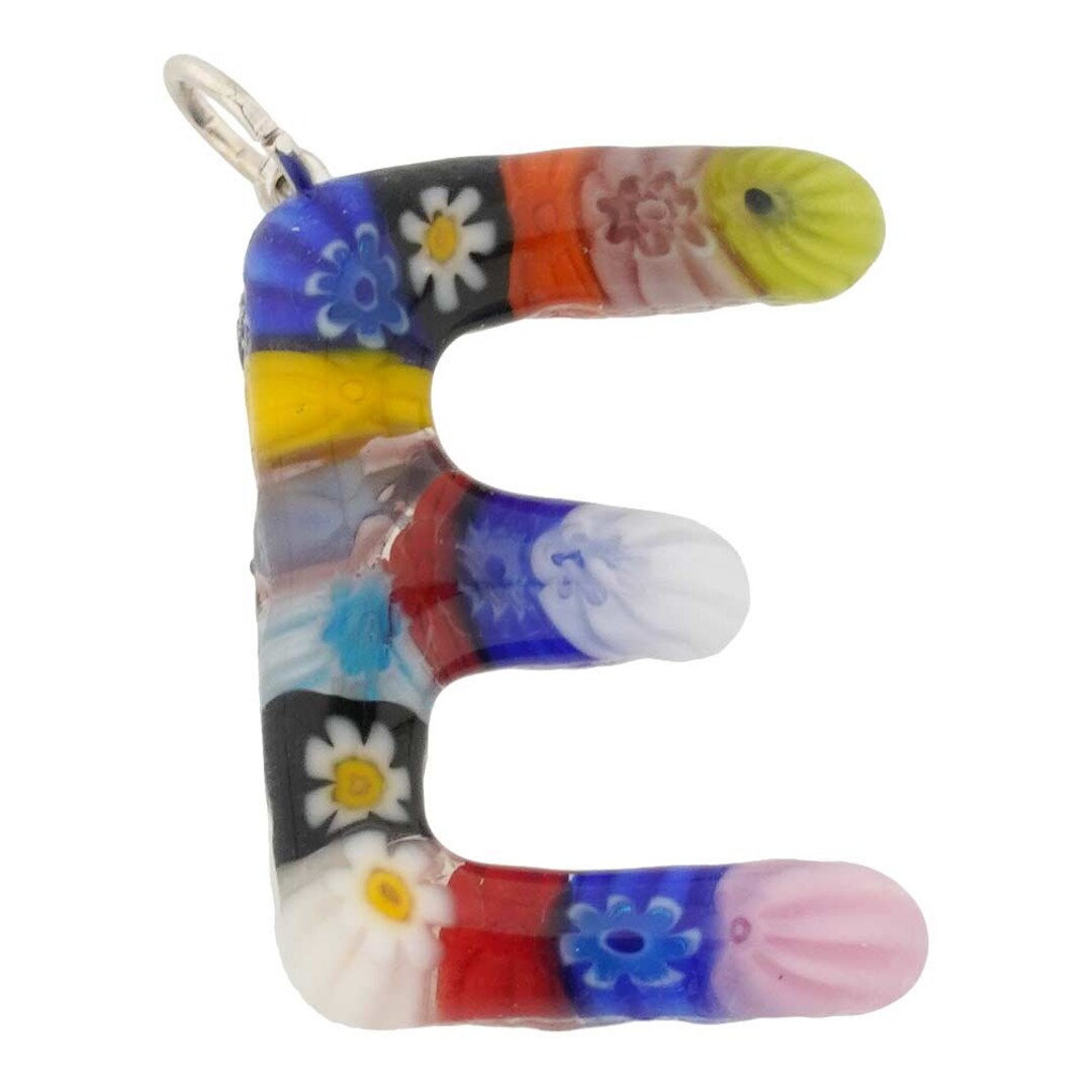 Glassofvenice Murano Glass Alphabet Initial Pendant Letter E - Etsy