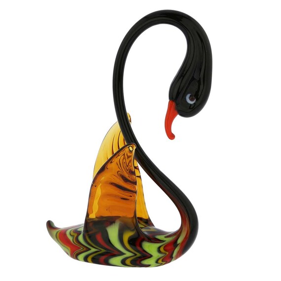 Glassofvenice Murano Glass Festooned Swan | Etsy