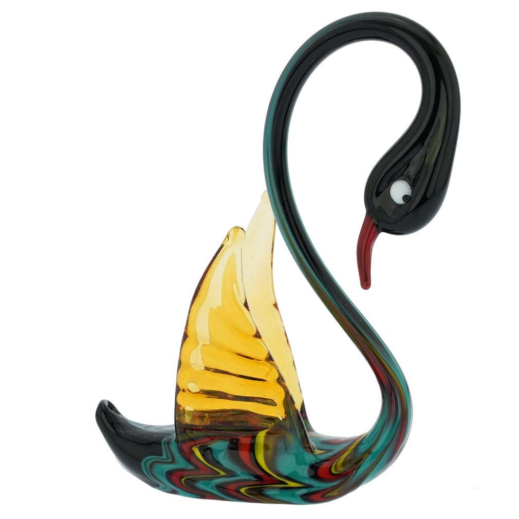 Glassofvenice Murano Glass Festooned Swan - Etsy