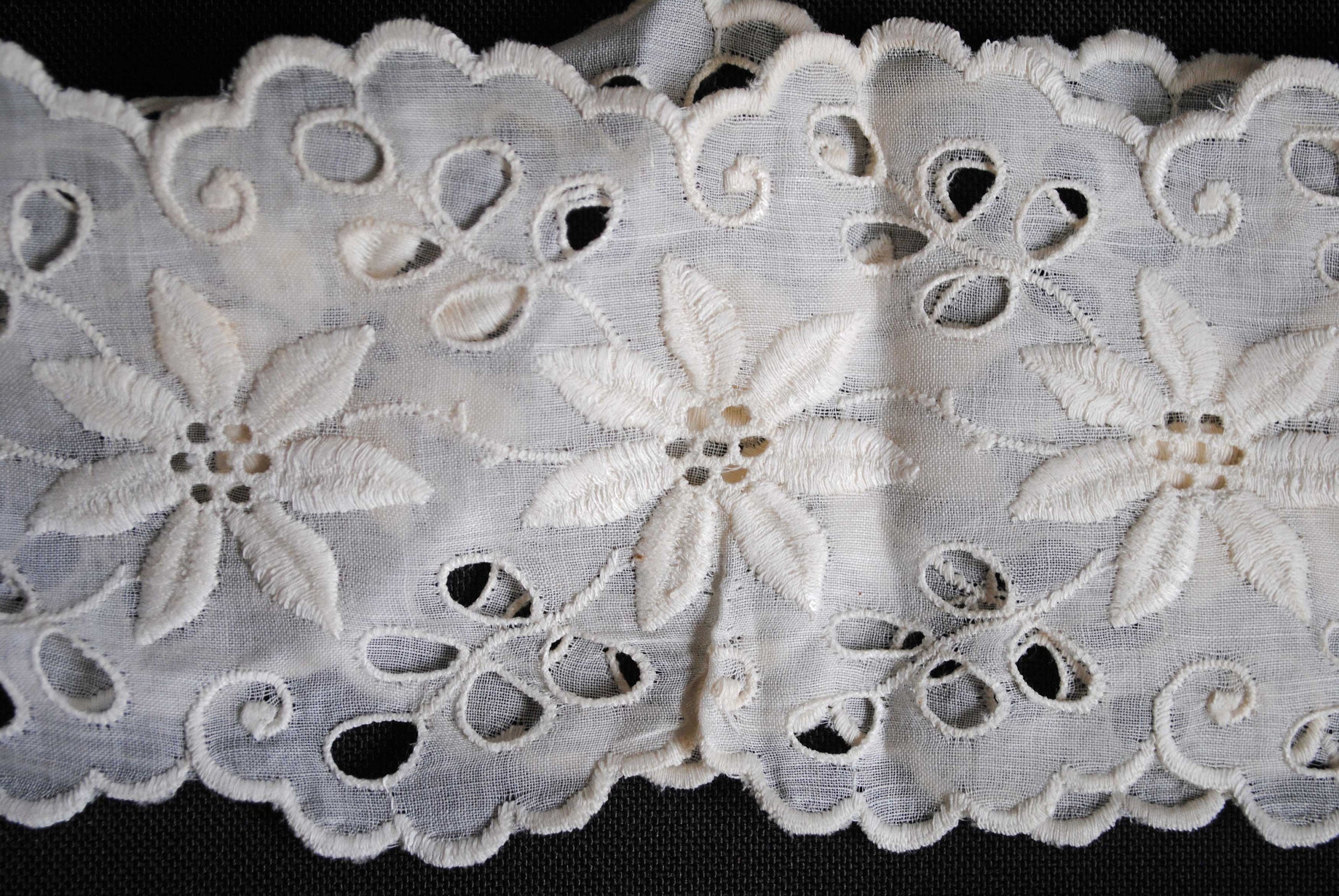 Antique Machine Whitework Embroidery Floral Trims, Lot of 12 Pieces - Etsy