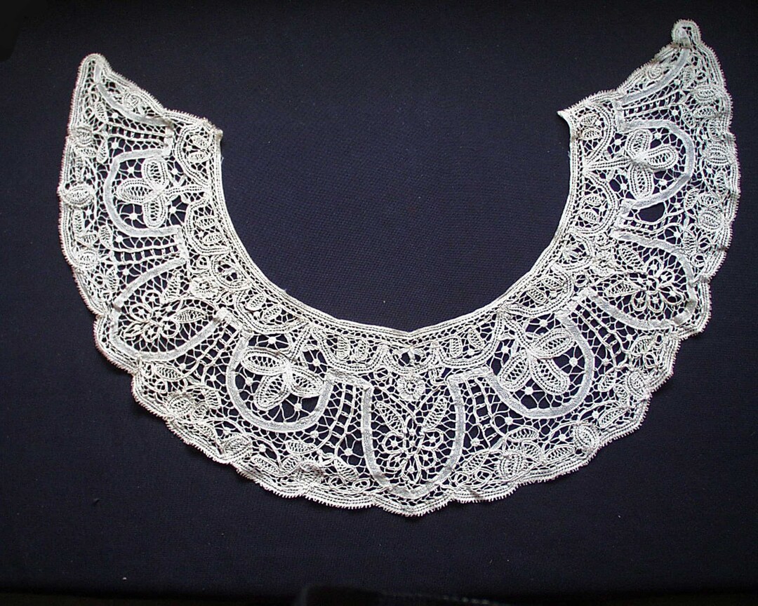 Antique Handmade Tape Lace Collar - Etsy