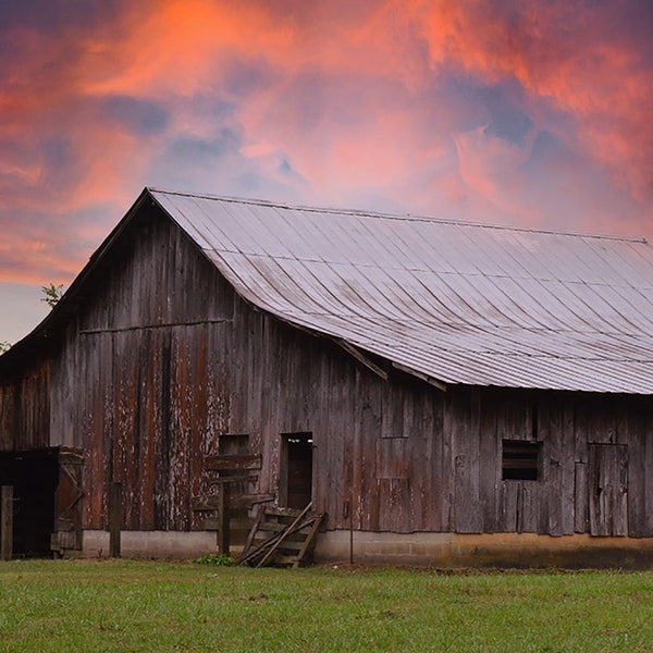 Sunset Barn Poster - Etsy