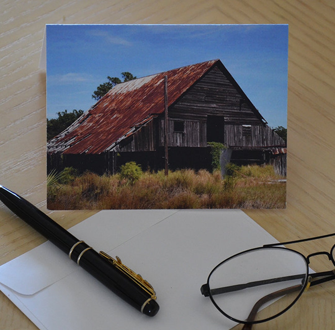Barn in the Ghost Town of Castalia Florida Note Card Mailer Stationary ...
