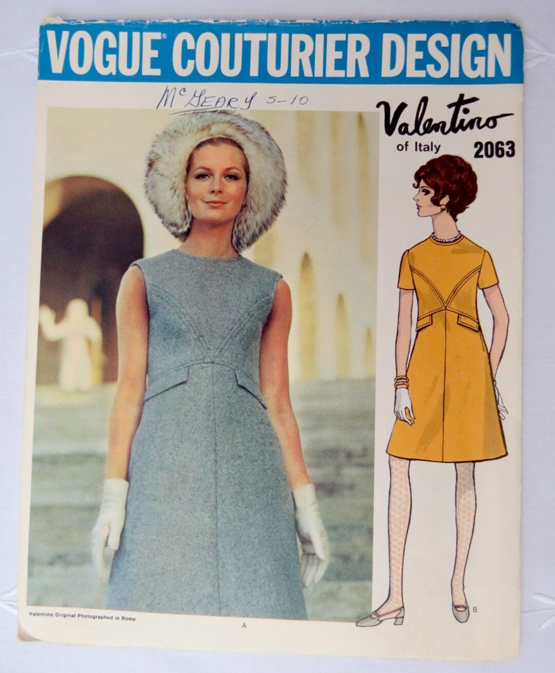 Vintage VALENTINO Vogue 2063 Dress Pattern, A-line, Size 10 (CUT) - Etsy