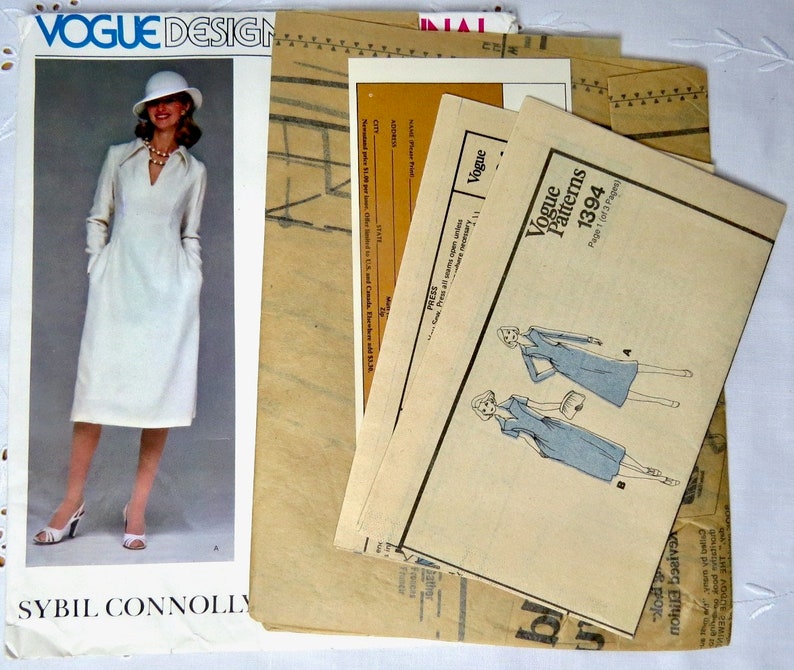 Vogue Designer Original, Factory Folded, 2 Patterns 1394, Sizes 12 & 16 ...