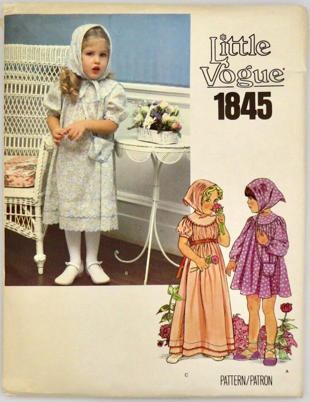 Little Vogue, Pattern 1845, Girl's Dress, Gathered Dress, Size 6, 1980s ...