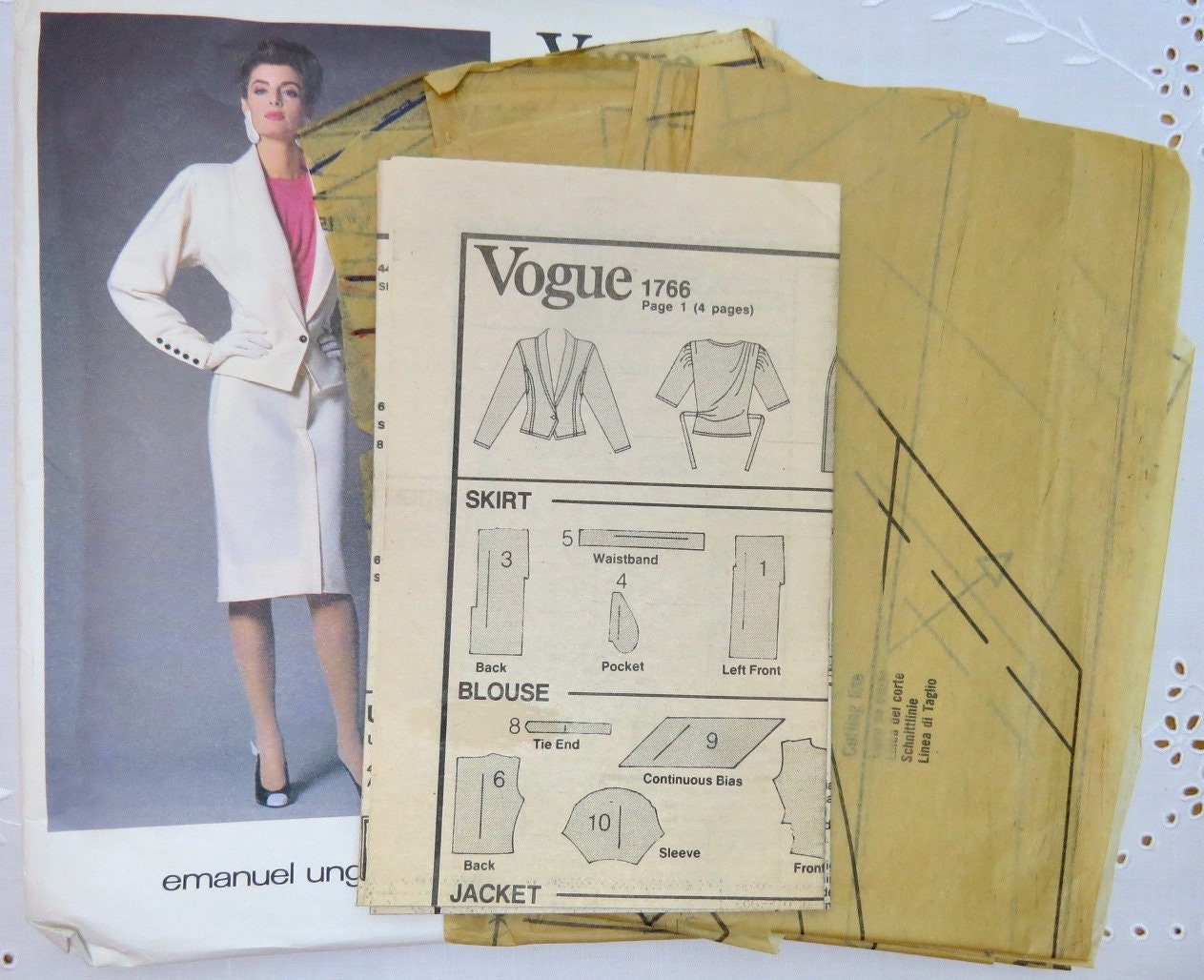 Vogue Paris Original, Pattern 1766, CUT, Sizes 10 & 14, Emanuel Ungaro ...