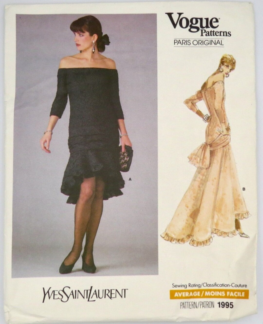 Vogue Paris Original, Pattern 1995, CUT, Size 6 - 8 - 10, Yves Saint ...
