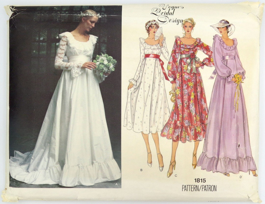 Vogue's Bridal Design, Pattern 1815, FACTORY FOLDED, Size 14, 1970s ...