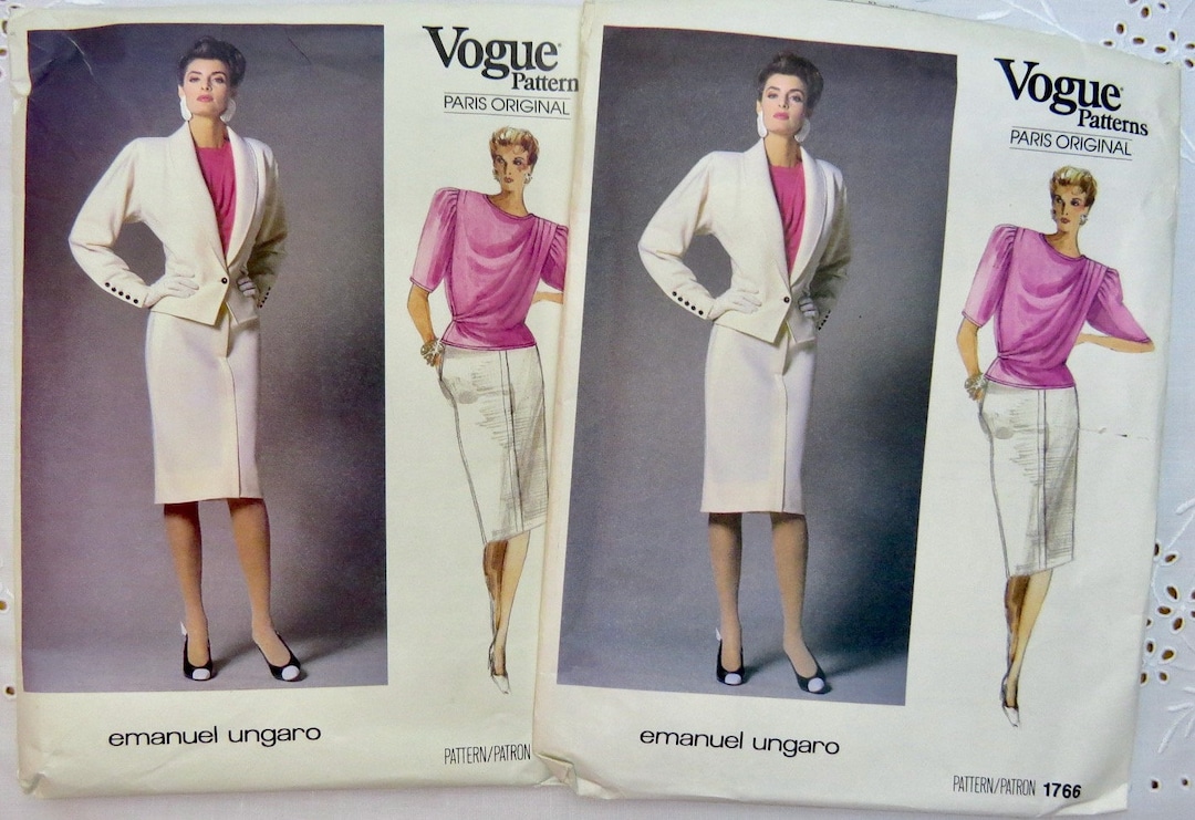 Vogue Paris Original, Pattern 1766, CUT, Sizes 10 & 14, Emanuel Ungaro ...