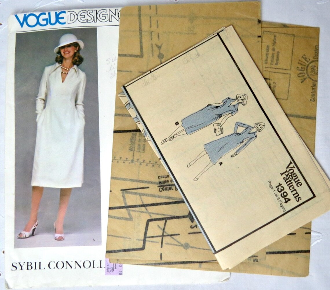 Vogue Designer Original, Factory Folded, 2 Patterns 1394, Sizes 12 & 16 ...