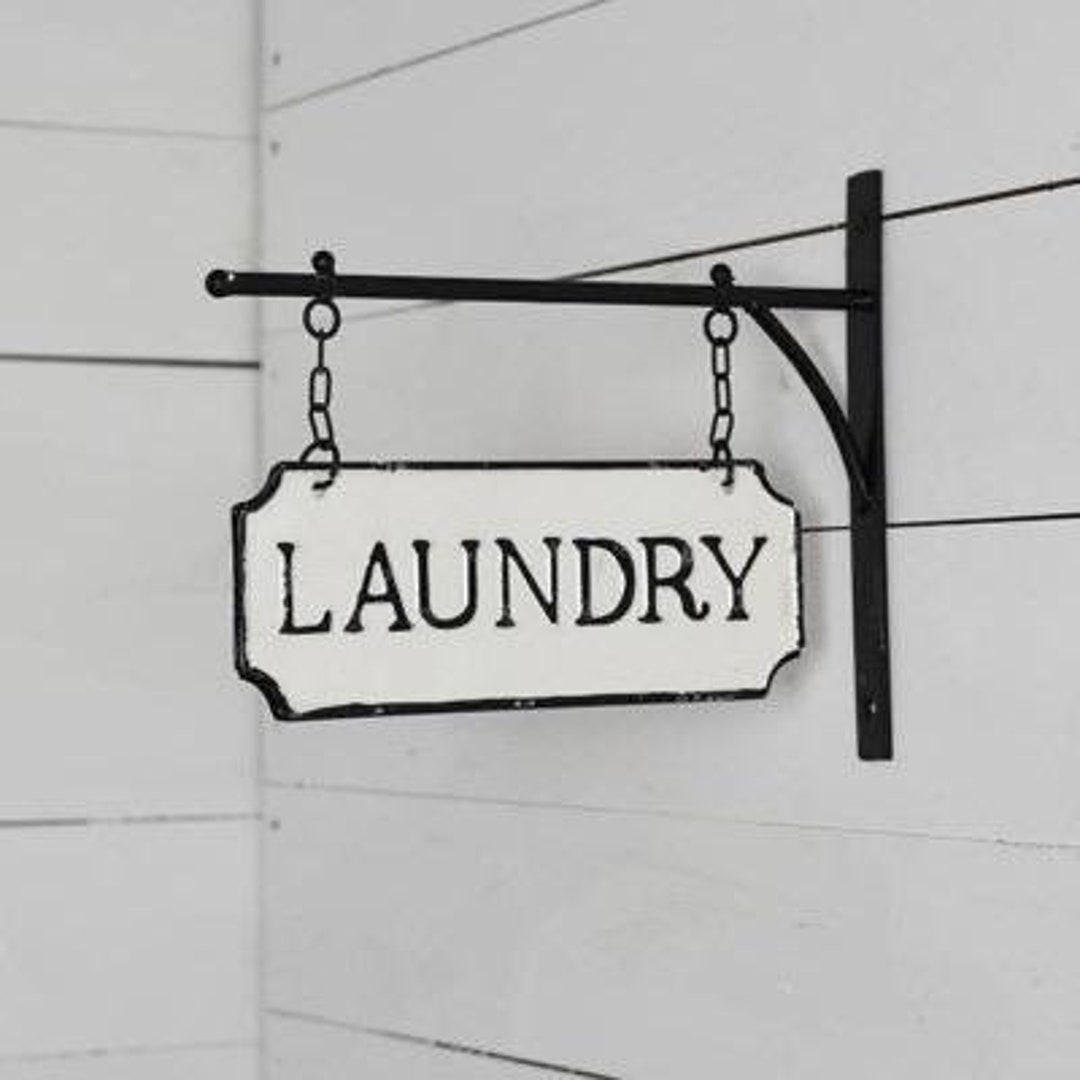 Laundry Room Sign|| Laundry Wall Hanger|| Black and White|| Farmhouse ...