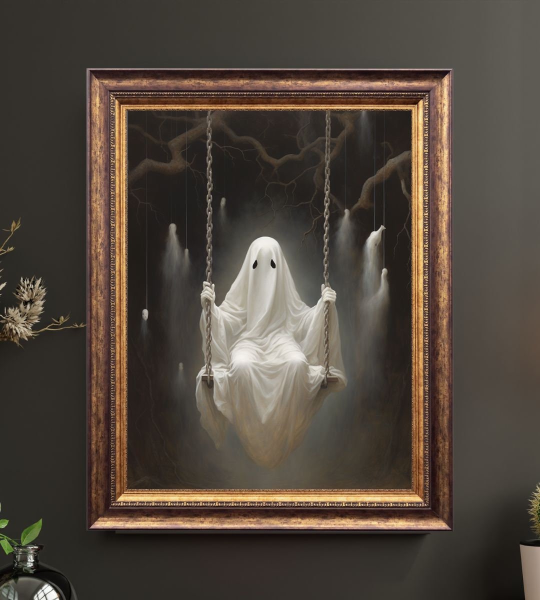 Ghost Painting PRINTABLE Art Print, Halloween Home Decor, Abstract Cute ...