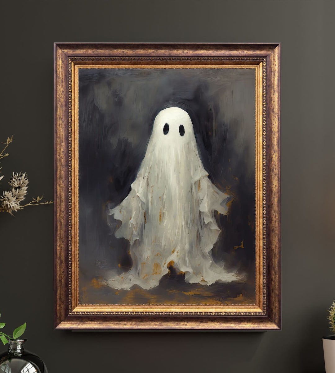 Ghost Painting PRINTABLE Art Print, Halloween Home Decor, Abstract Cute ...