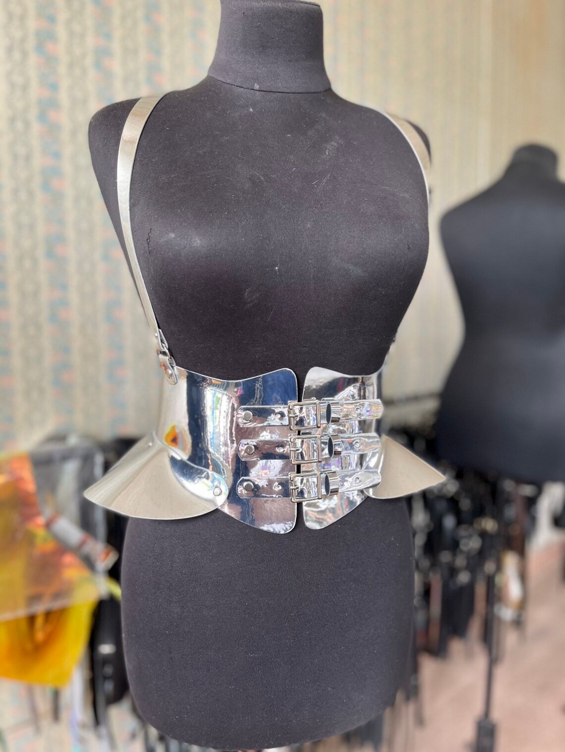 Corset With Peplumcorset Beltcorset With Suspendersleather Etsy