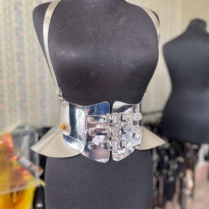 Holographic Faux Leather Corset Belt With Peplum & Suspenders - Etsy